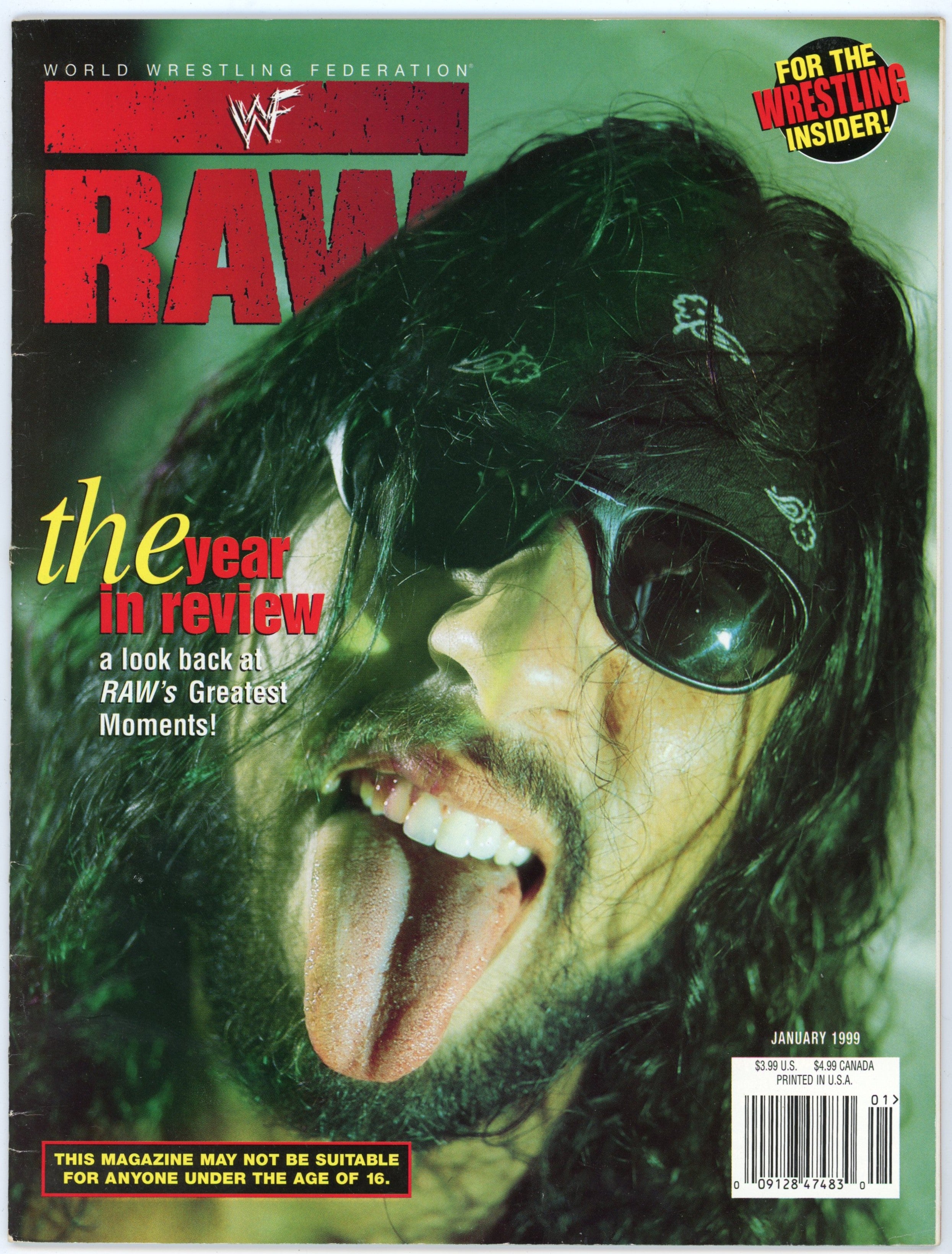 WWE Raw Vintage Wrestling Magazine (January 1999) Year in Review Issue ...